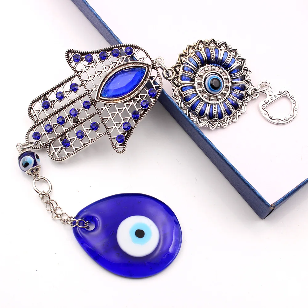 High Quality Blue Evil Eyes Hamsa Wall Door Car Wind Chime Hanging ...