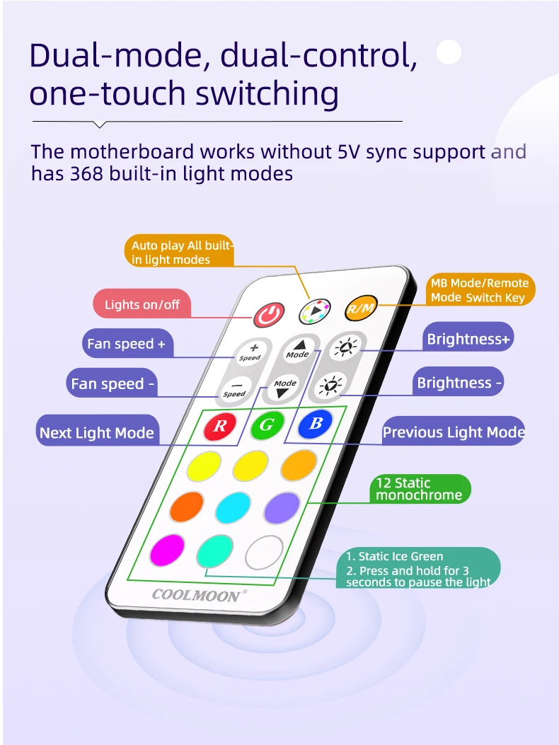 Oem Coolmoon Gaming Computer Argb Controller 4pin Pwm 5v 3pin Argb ...