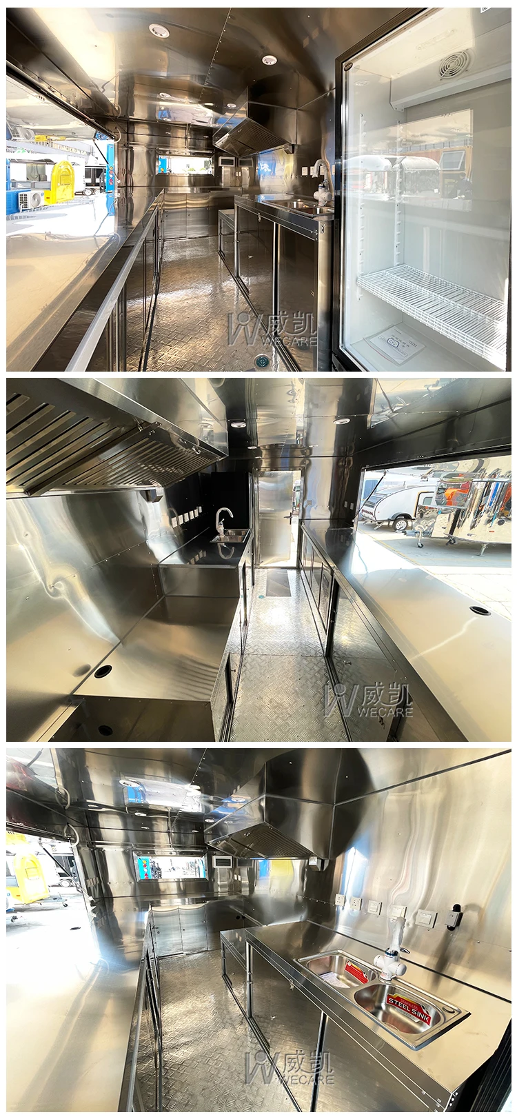 ONLYWE Custom Street Fiberglass Mobile Seafood Fast Food Trailers Fully ...