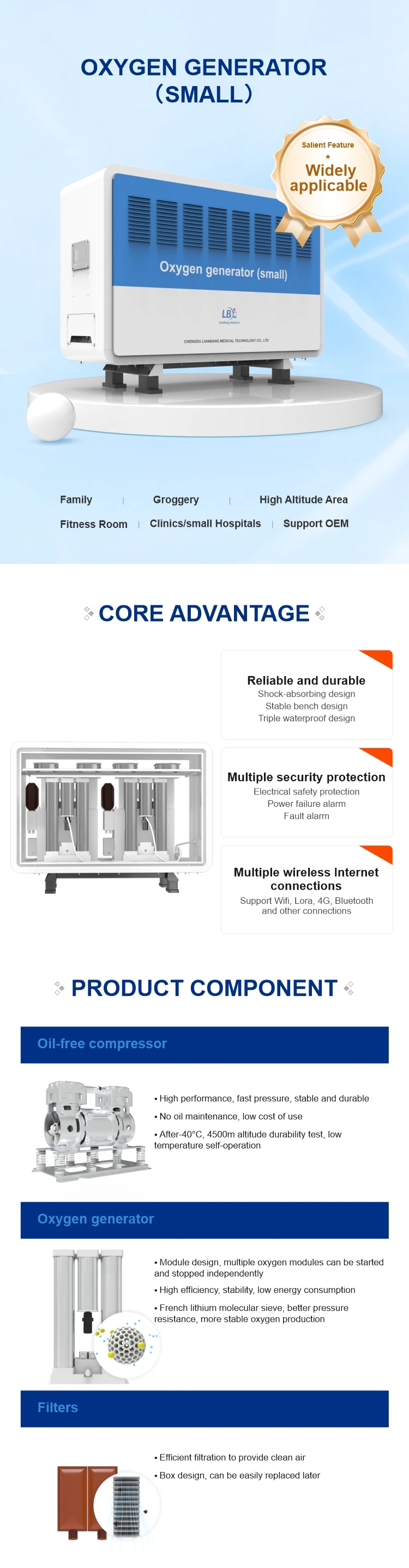 40 Liter Oxygen Flow Machine - 30LPM Concentrator Oxigen