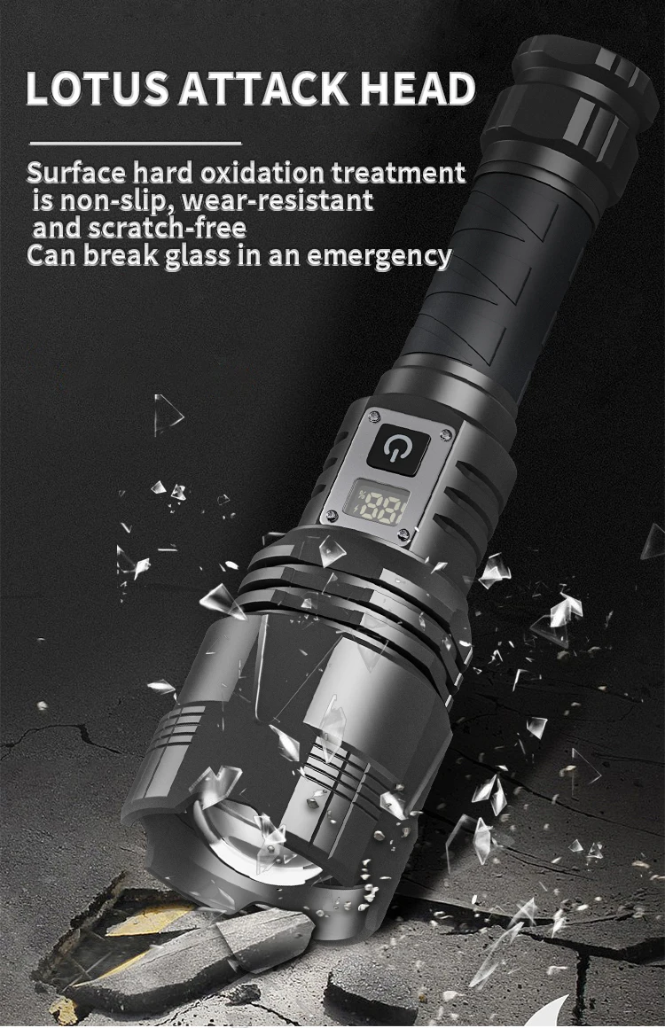 5000lm 26650 XHP360 60W LED Rechargeable Torch - High Power
