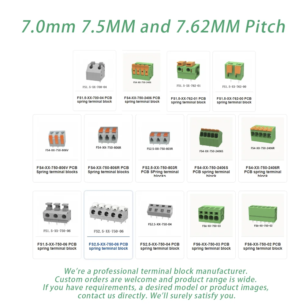 SPring type pcb terminal blocks 2.5mm 3.5mm 5.0mm| Alibaba.com