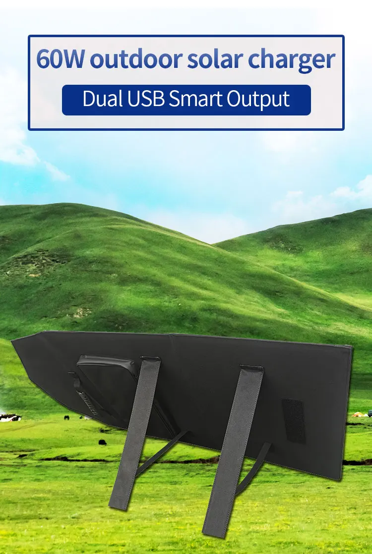 Foldable Solar Panel 60W 100W Folding Portable Solar Panels Kit ...