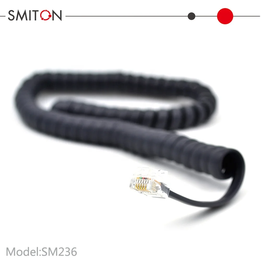Rj12 6p6c Coiled Cable 2m - Black / White / Oem | Wholesale