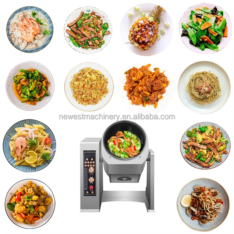 Rotating Stainless Steel Cooking Machine Robot Big Capacity Non-stick ...