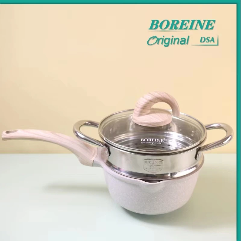 8 Pcs Beige Granite Non Stick Induction Die Cast Aluminium Cookware ...