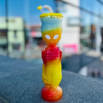 850ml Plastic Alien Party Cup Surreal Sci-fi Punk Smoothie Bottle ...