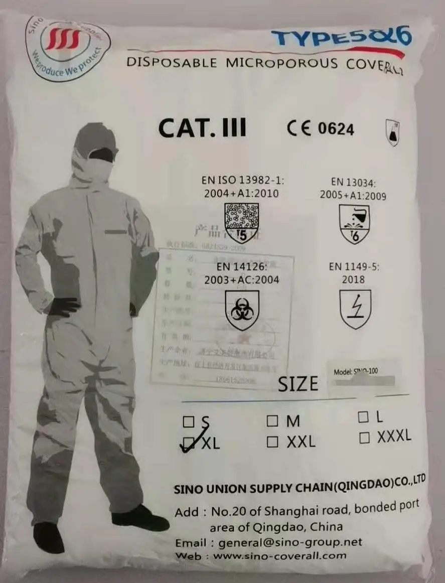 In Stock Waterproof Protection Clothing Suit En14126 55gsm Pp+pe ...
