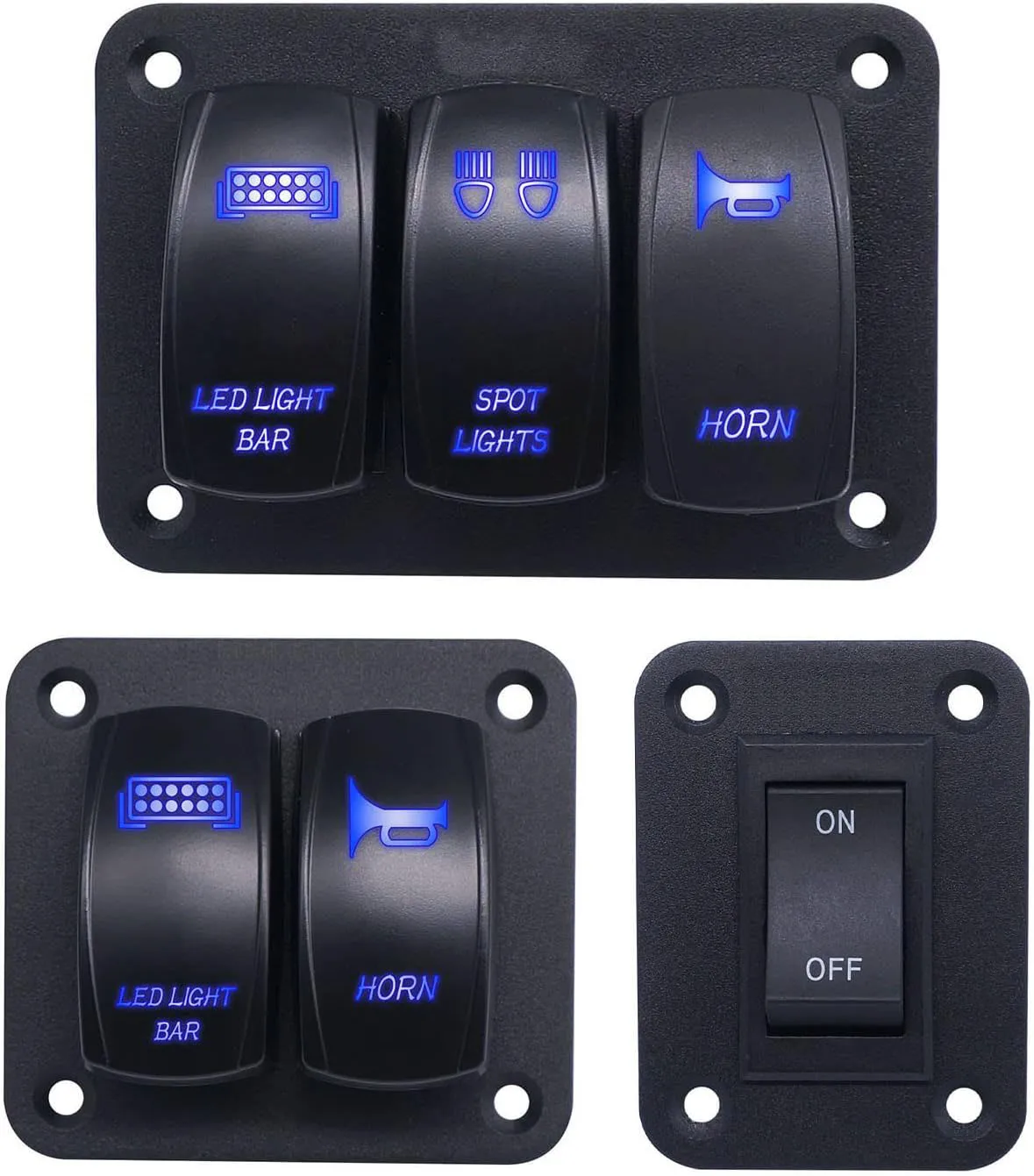 2 Way Rocker Switch Panel Housing Black Anodized Aluminium Switch Shell ...