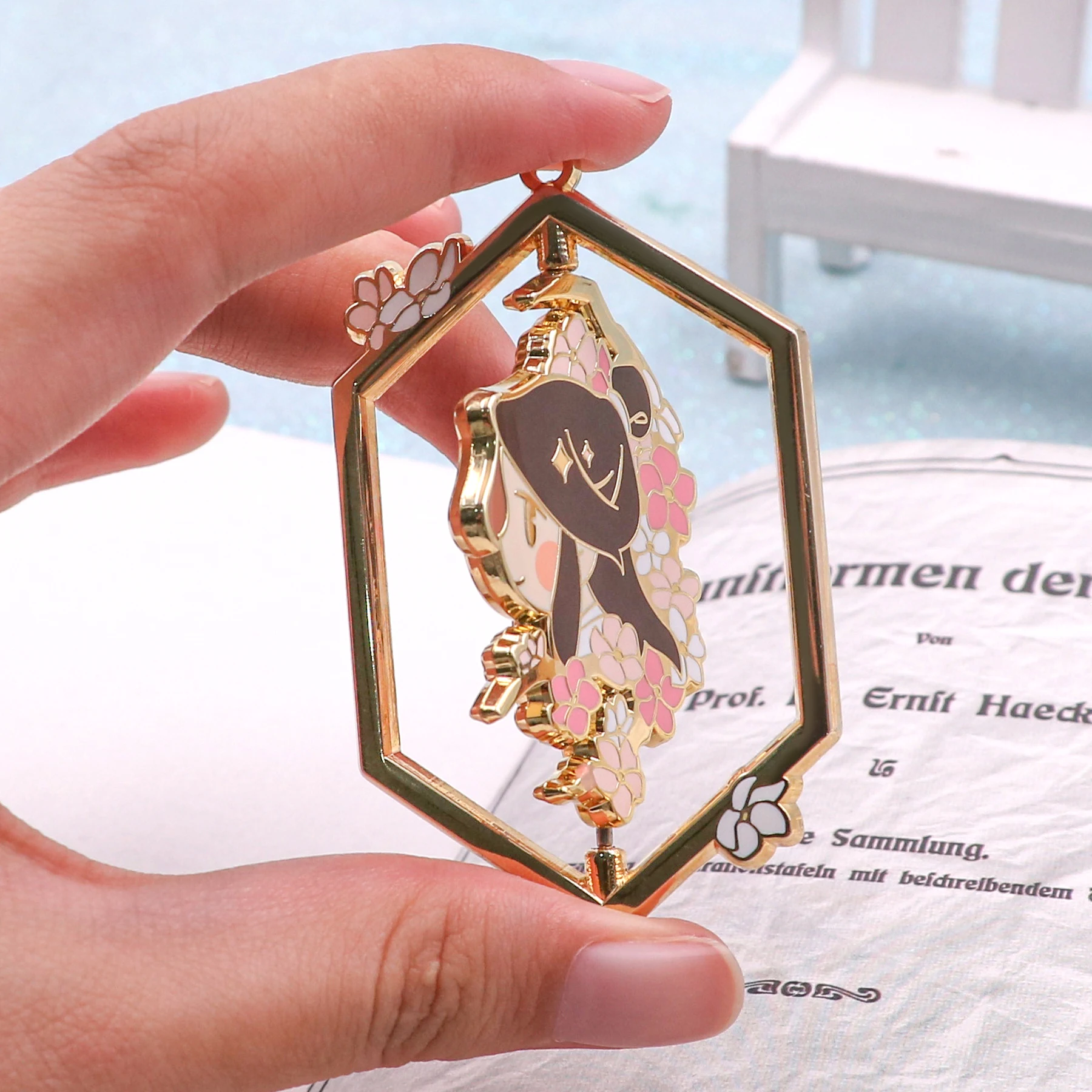 Custom Cartoon Cute Anime Rotating Badge Enamel Pins Metal Custom Logo ...