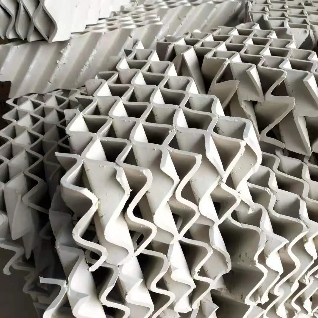 250y-700y Ceramic Corrugated Structured Packing For Scrubber / Rectifying Tower Distillation ...