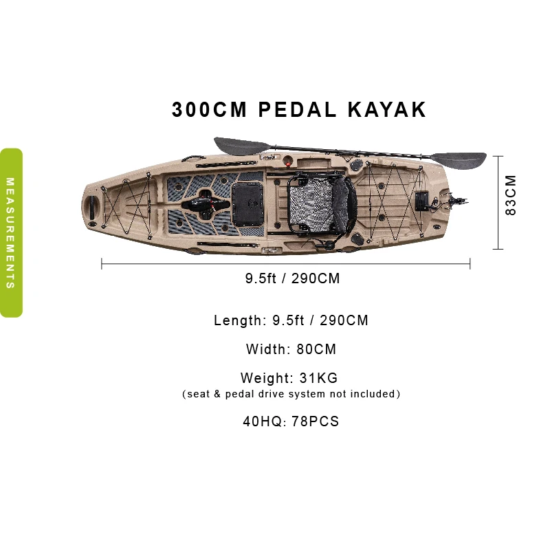 Modular Kayak - Travel Friendly Pedal Drive or Electric Motor