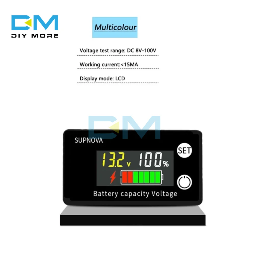 DC Battery Voltmeter - Capacity Indicator Power Meter