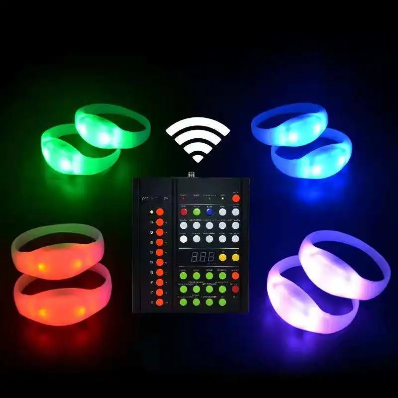 DMX Programmable LED Wristband Remote Controlled Bracelet for Party ...