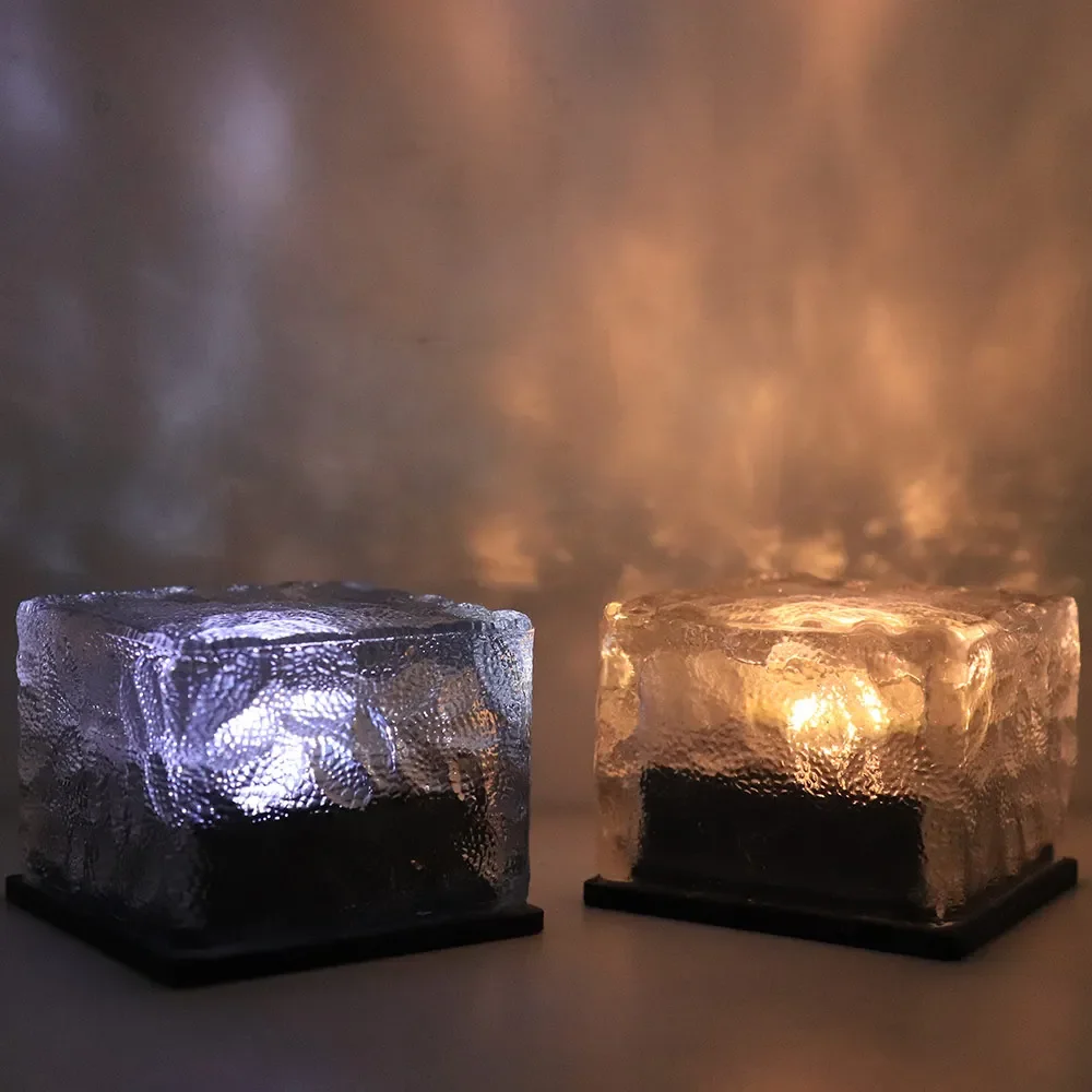 Solar Brick Lights,Glass Outdoor Waterproof Rgb Led Brick Paver Lights ...