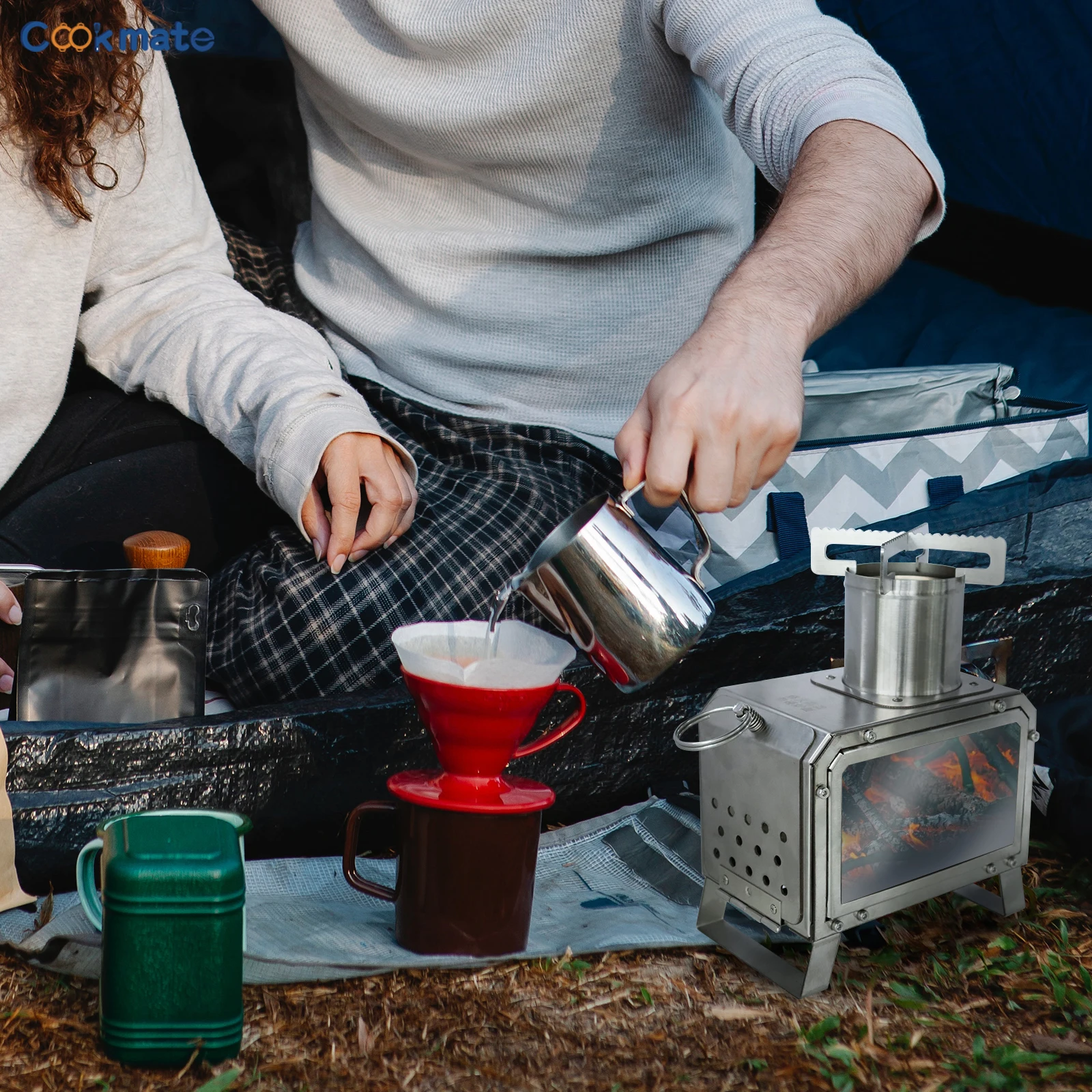 Cookmate Portable Burning Stove - Stainless Steel Firewood Camp