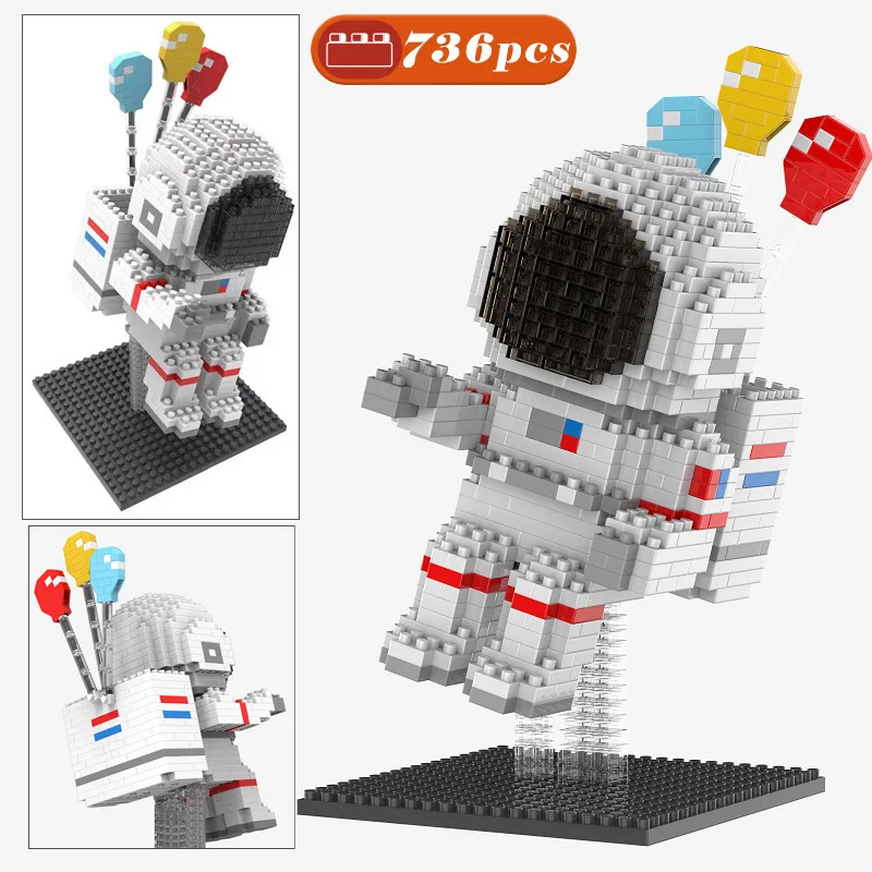 Balloon Spaceman Astronaut Micro Building Blocks Micro Diamond Bricks ...