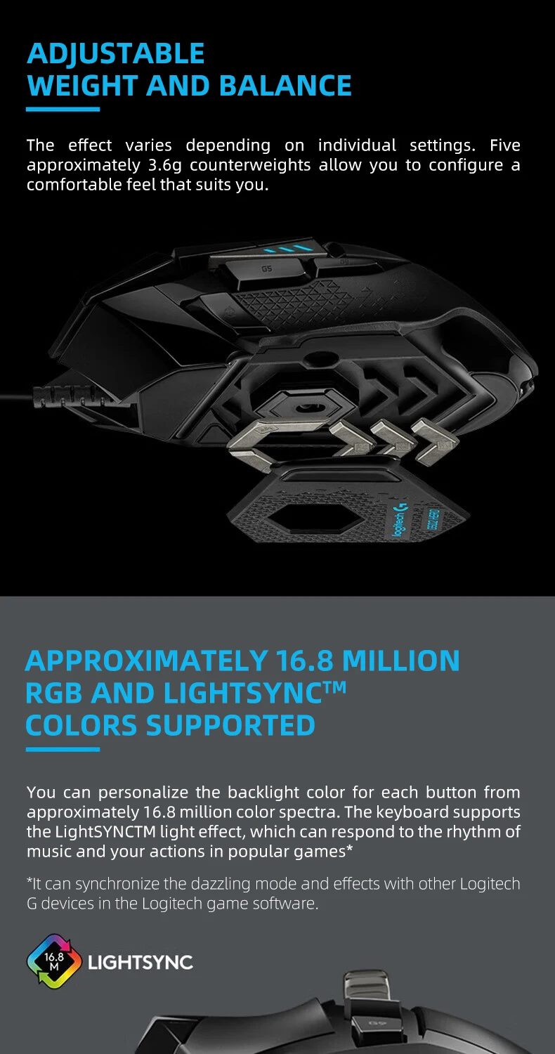 Logitech G502 Hero High Performance Rgb Gaming Mouse 16000dpi 11 ...