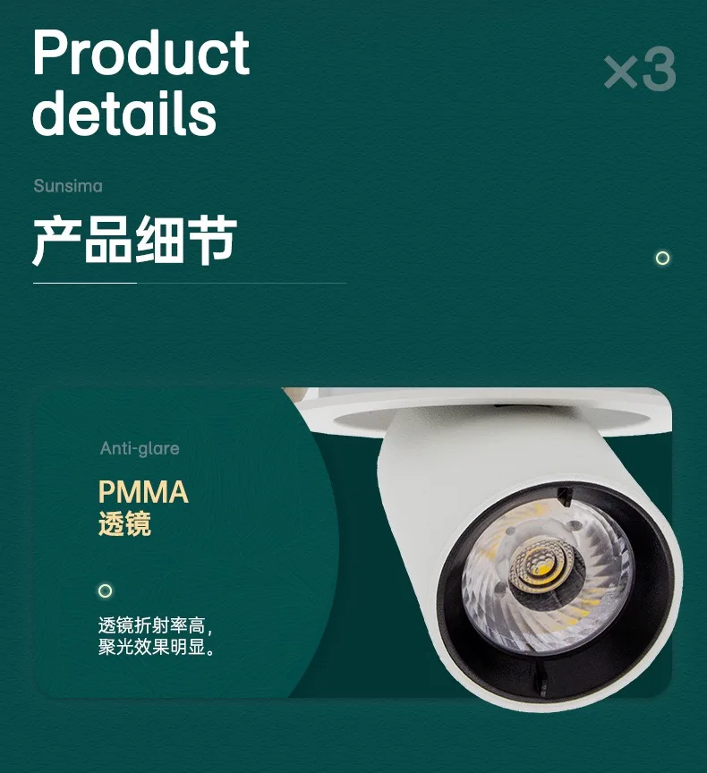 New Design Ajustable Recessed Led Downlight 7w 10w 12w 15w 20w 25w Cob Led Down Light - Buy New ...