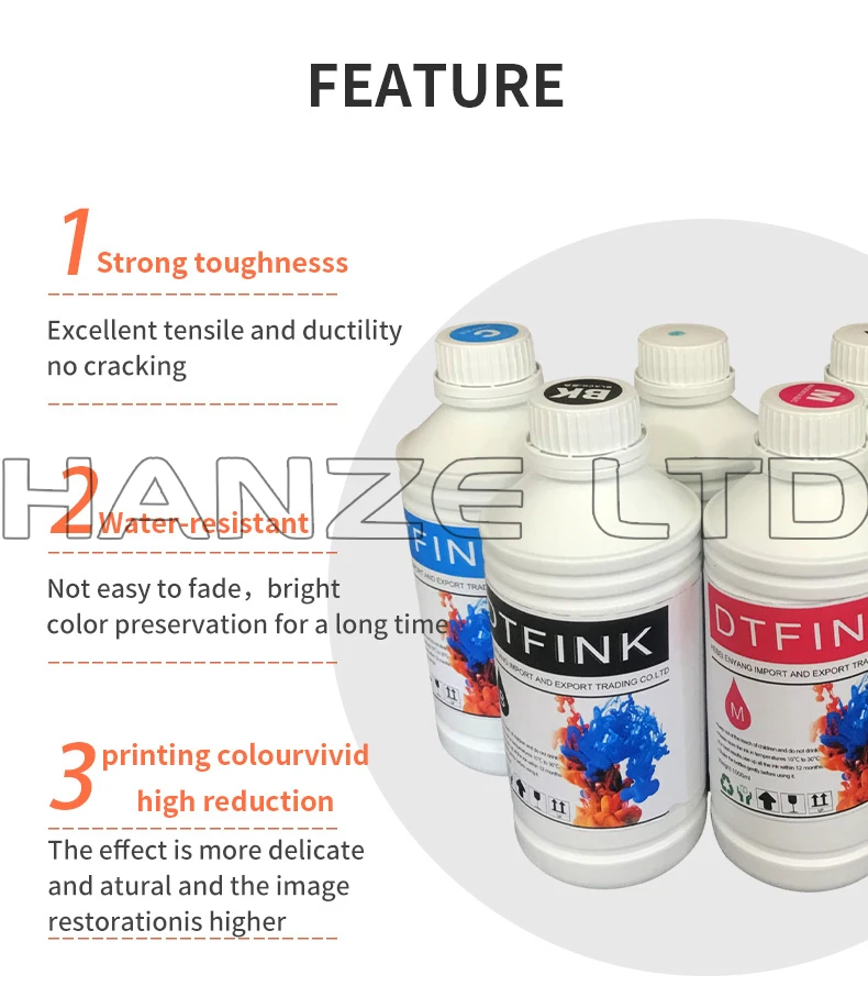 Uv Heat Dtf Pet Printer Printing Pigment Ink 1000ml And Film Dtf Designs White Bulk Transfer ...