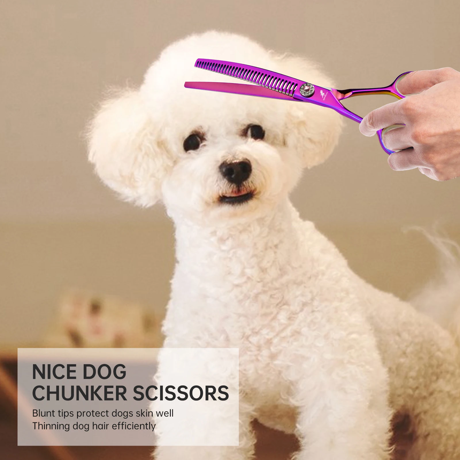 7.0inch Purple Japan 440c Curved Fishbone/Dense Scissors Paint Shaped ...