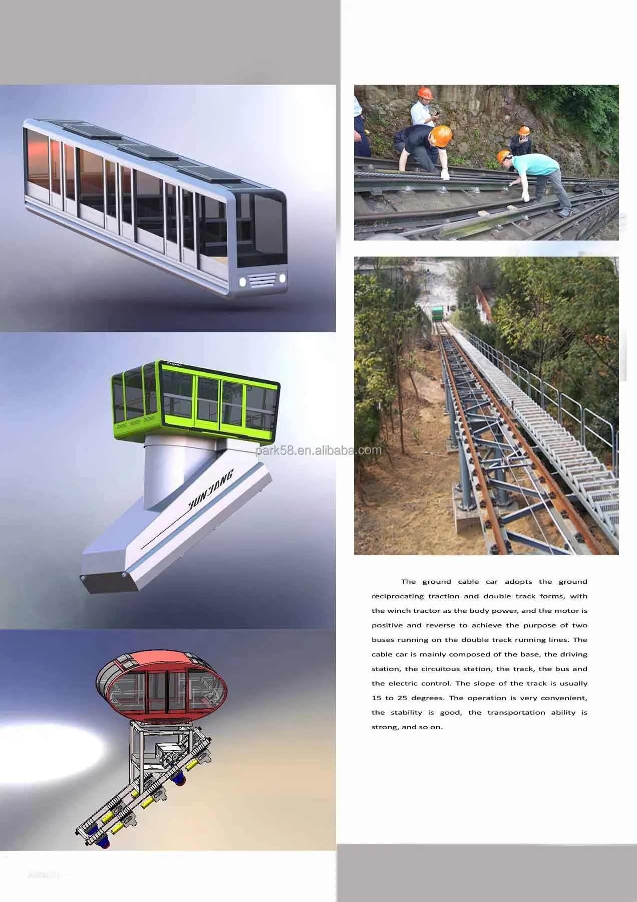 Mountain Resort Ground Funicular Railway Cable Car - Topplay