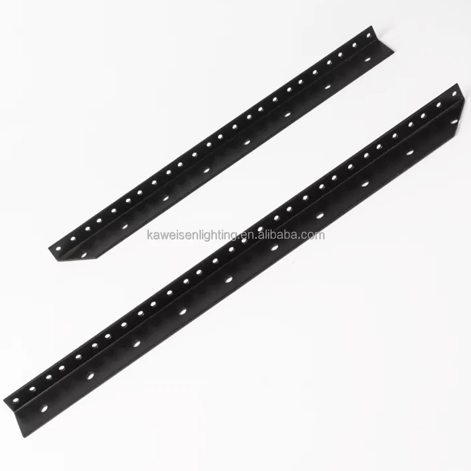 Heavy Duty Steel Rackworks 8U Rack Rail Set Black Finish