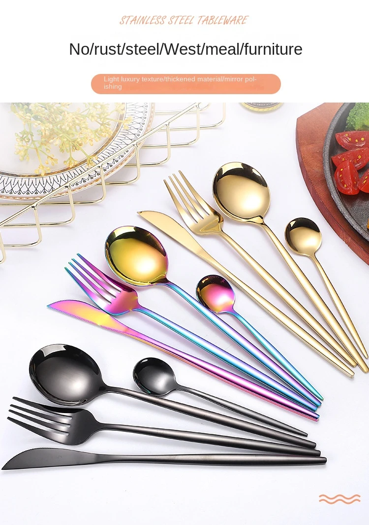 Luxury Cutlery Set Modern Cutlery Set Stainless Steel Gold Spoon And ...