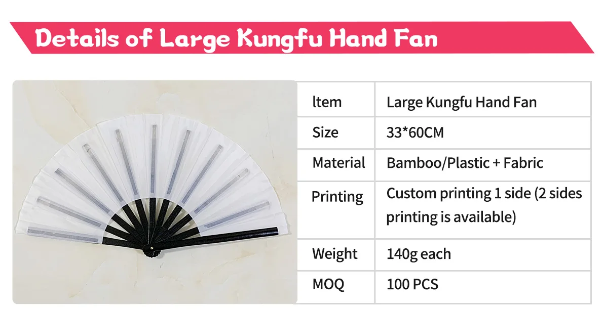 Custom 13-inch White Folding Hand Fan for DIY Decoration & Gifts