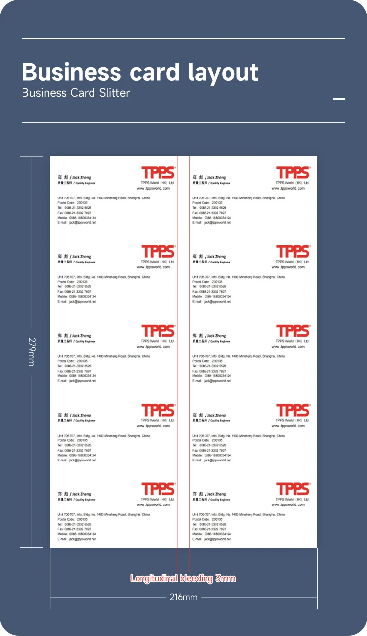 Tpps Pfc100 Automatic Name Card Slitter Business Card Cutting Machine ...