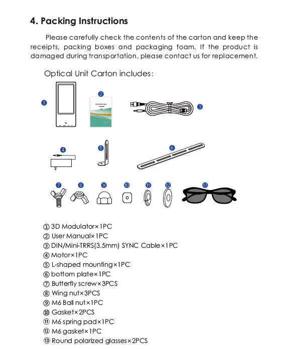 3D 4D 5D 6D 7D 9D Passive Polarizer for DLP Projectors - Compact 3D ...
