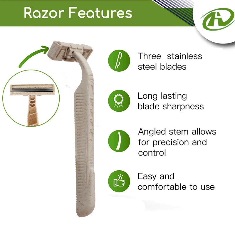 Wheat Straw Razor - Eco Friendly Triple Blade Disposable