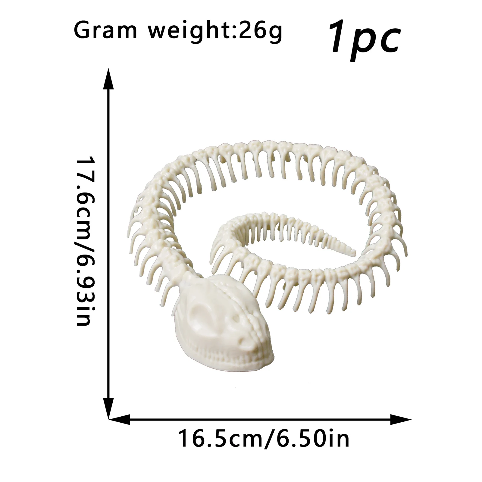 Artificial Snake Skeleton Horror Fun Prank Mini Halloween Skeleton ...