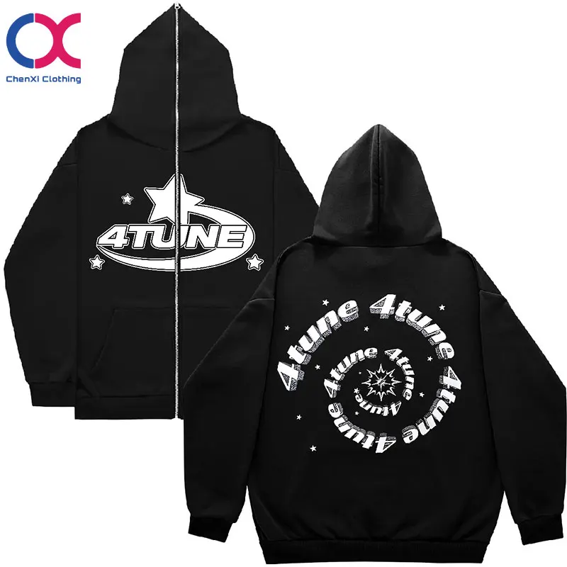 100% Cotton Graphic 3d Printed Oversized Full Face Zipup Hoodie Custom ...