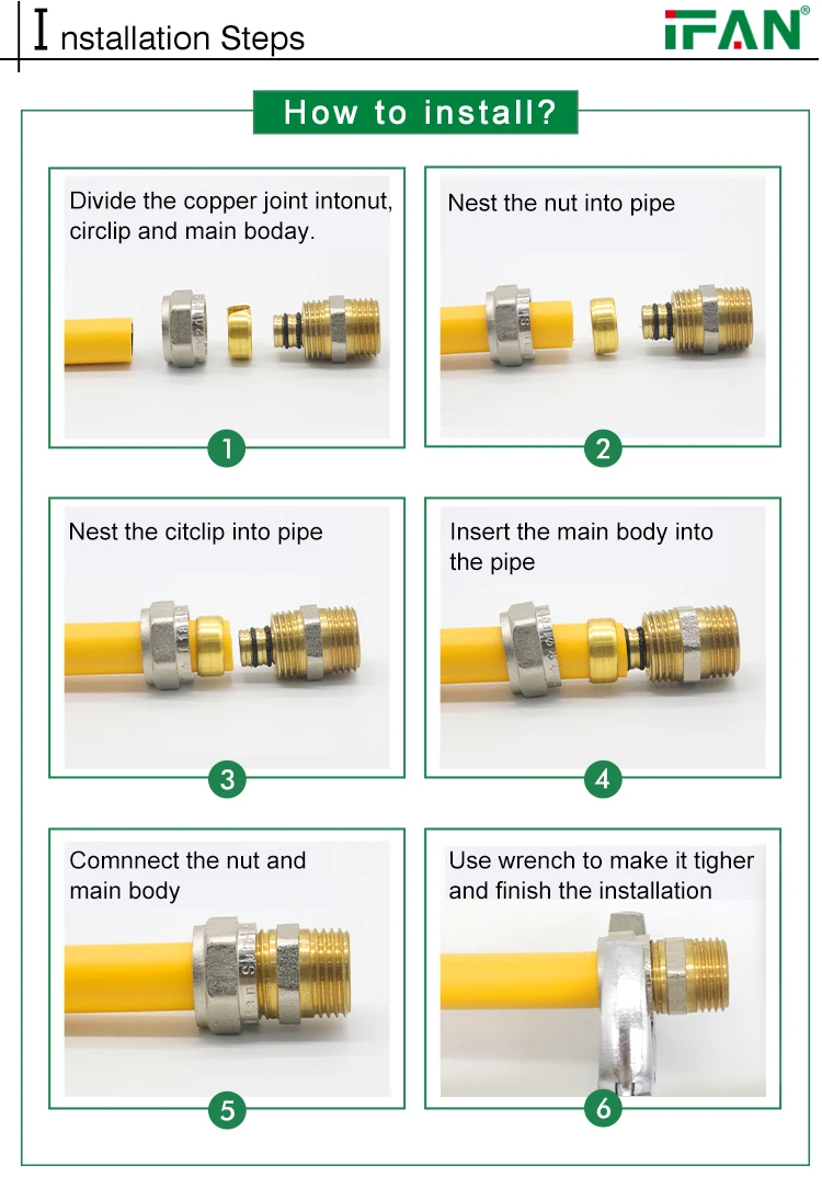 Ifan Factory Pex Compression Fitting Water Tube Connector Elbow Adapter Plumbing Pex Pipe ...