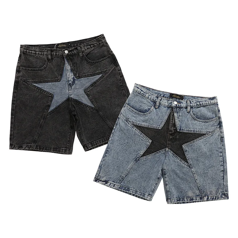 Custom Patch Work Denim Shorts Street Wear Style Mens Jean Shorts ...