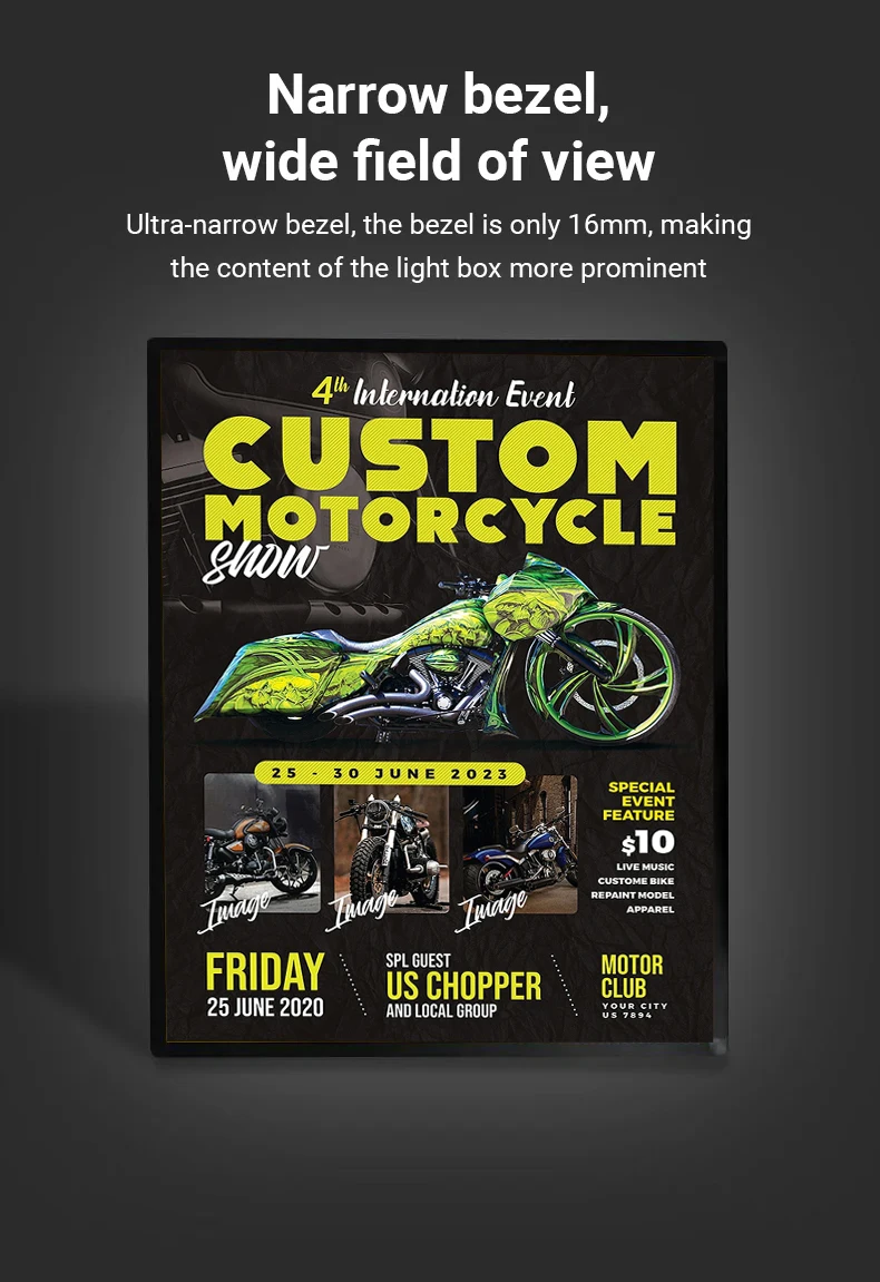 Most Popular Customized Slim Advertising LED Light Boxes Aluminum Frame ...