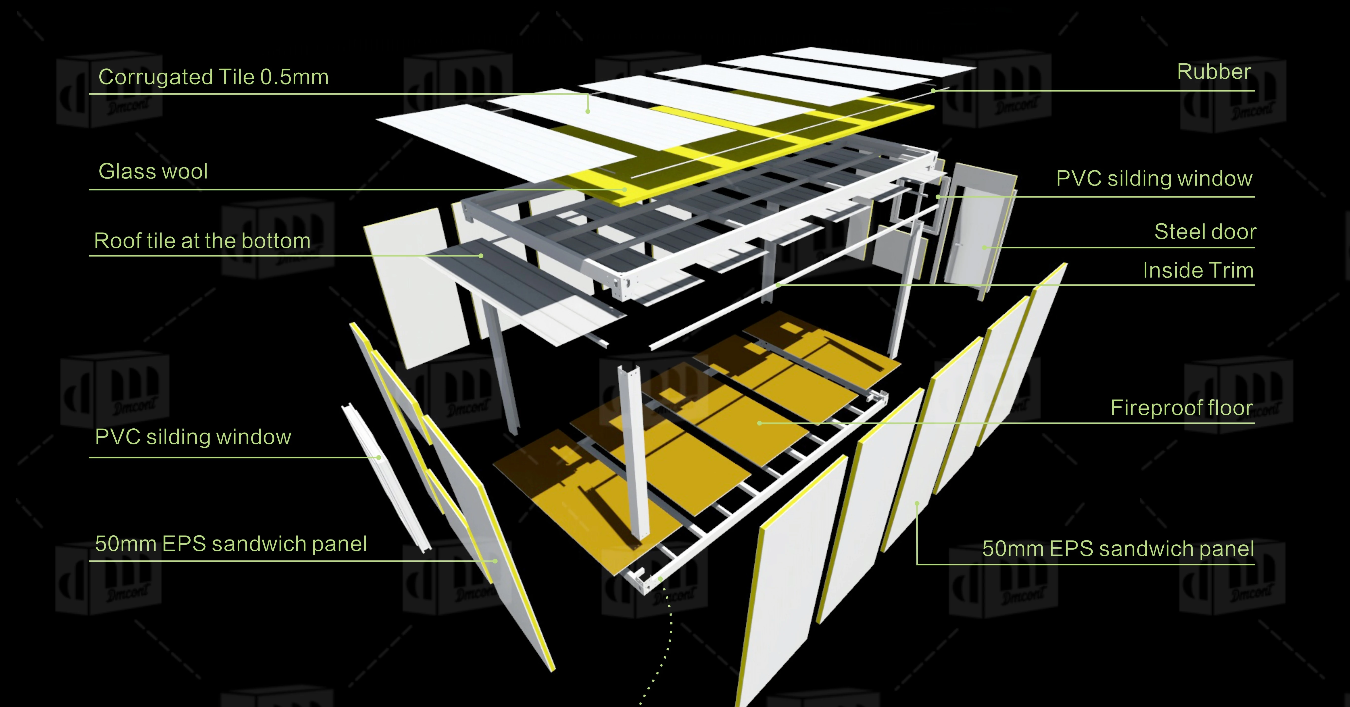 2 Storey Luxury Modular Tiny Container House Foldable Cheap Container ...