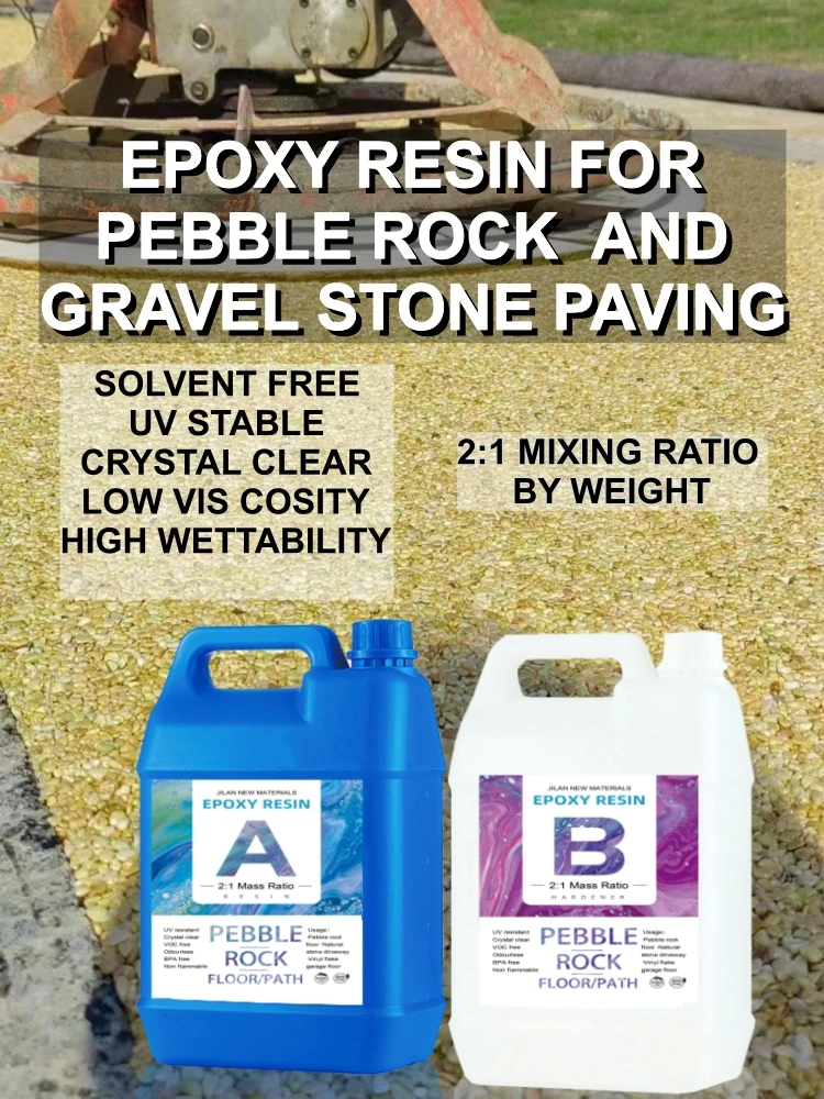 2:1 Ratio Solvent Free Uv Stable Epoxy Resin For Pebble Paving Gravel ...
