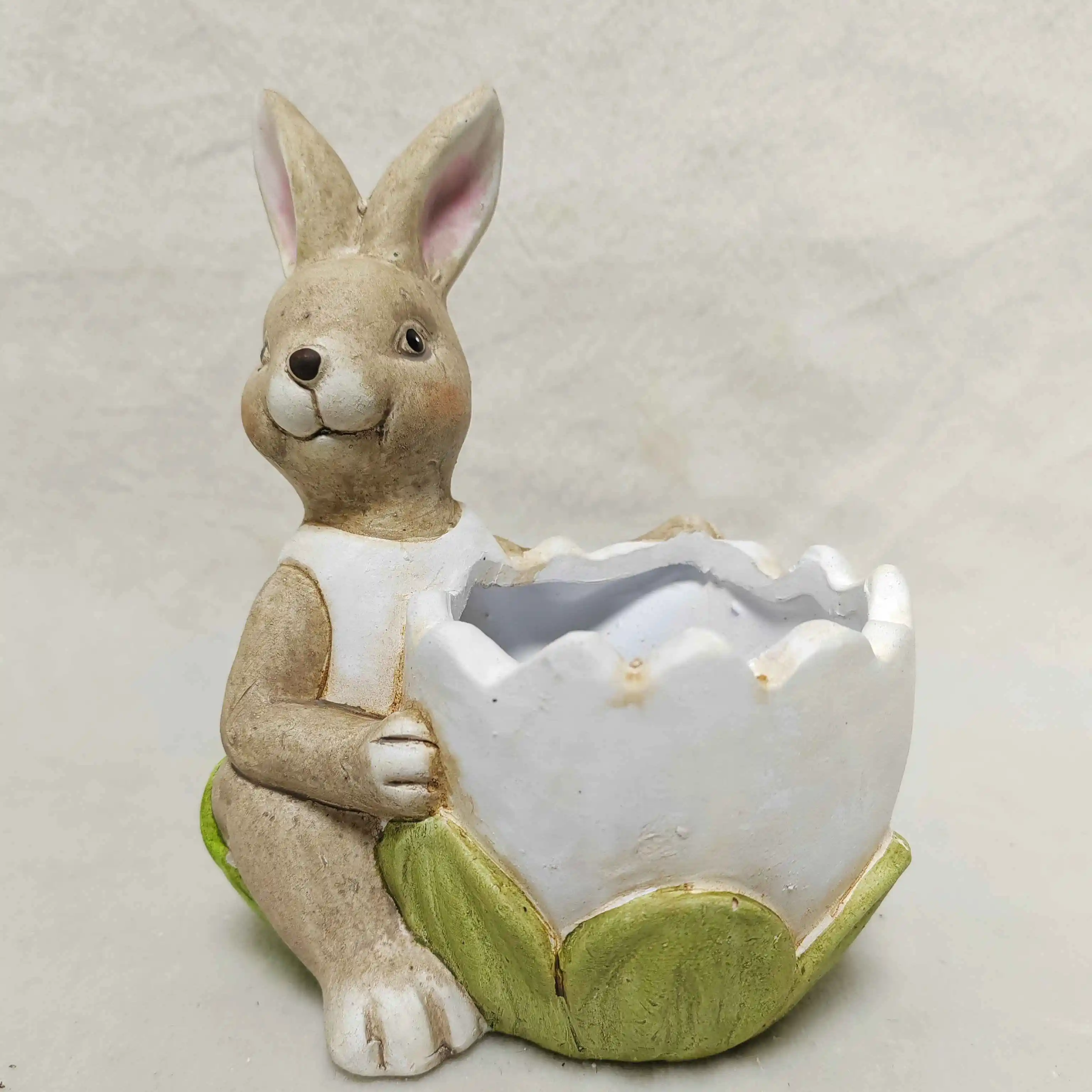 Customized Garden Bunny Family Ceramic Vase Rabbit Planter