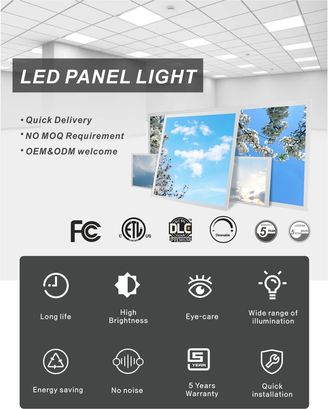 Indoor Decorative Roof Artificial Skylights - LED Blue Sky