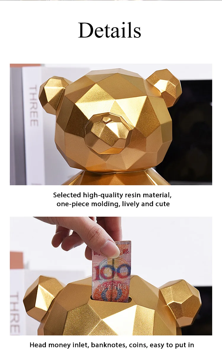 Geometric Teddy Bear Money Bank For Kids; Kids Money Bank Saving ...