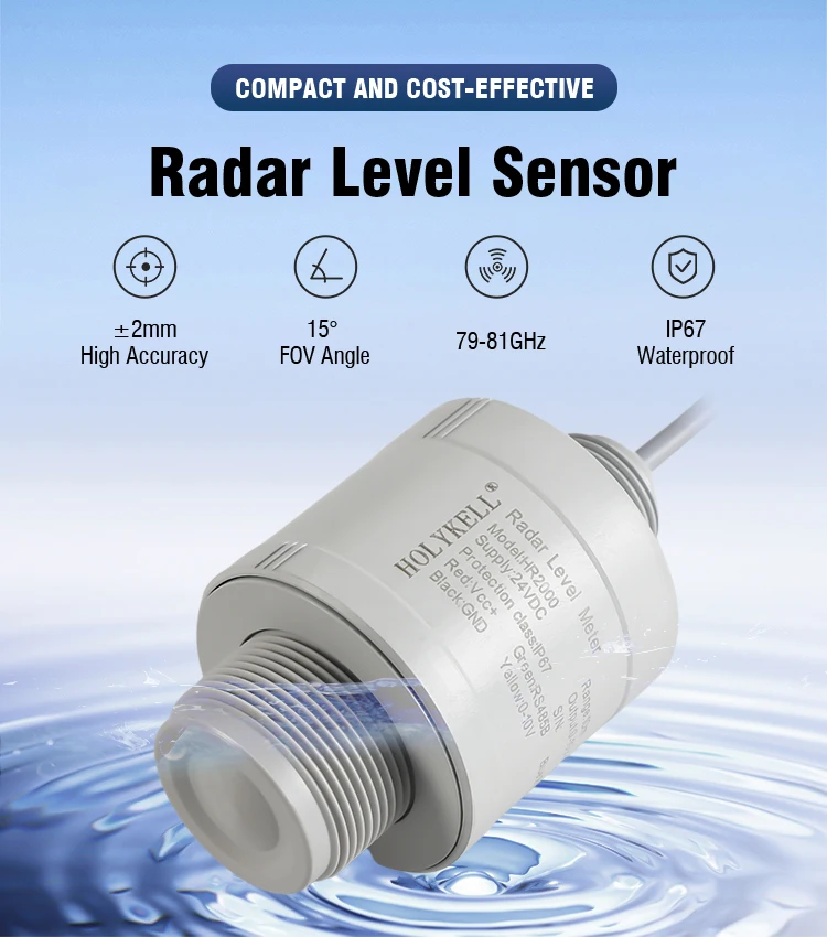 Non Contact Milk Adblue Liquid Water Level Detector tank radar Level ...