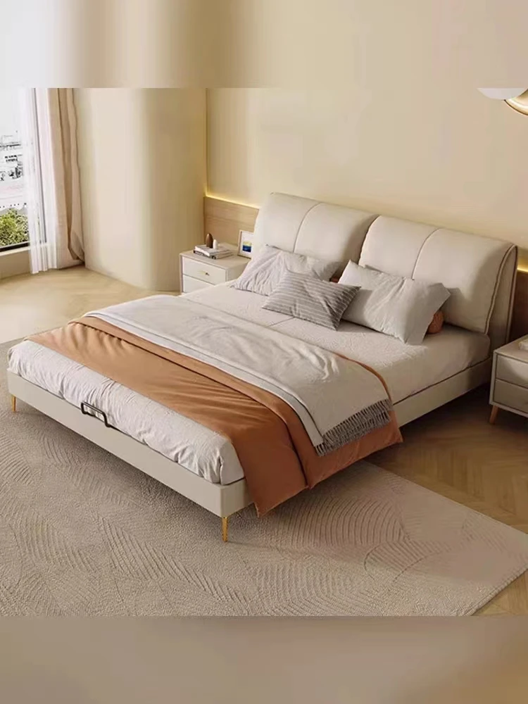 Modern Solid Wood Designs King Size High Box Double Bed Frame Beds With ...