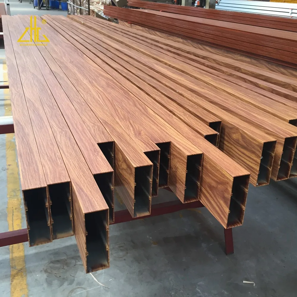 Wood Grain Aluminium Profile, Aluminum Wood Finish Profile, Wood Effect ...