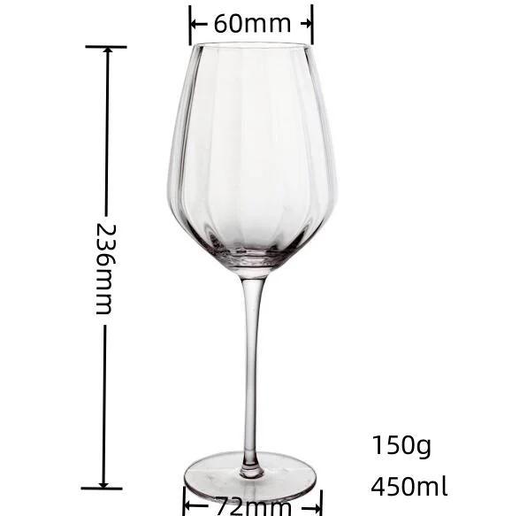 450ml 15oz 2024 New Design Hand Blown Tasting Ribs Wine Glasses - Buy Wine Glass Ribs glass Wine ...