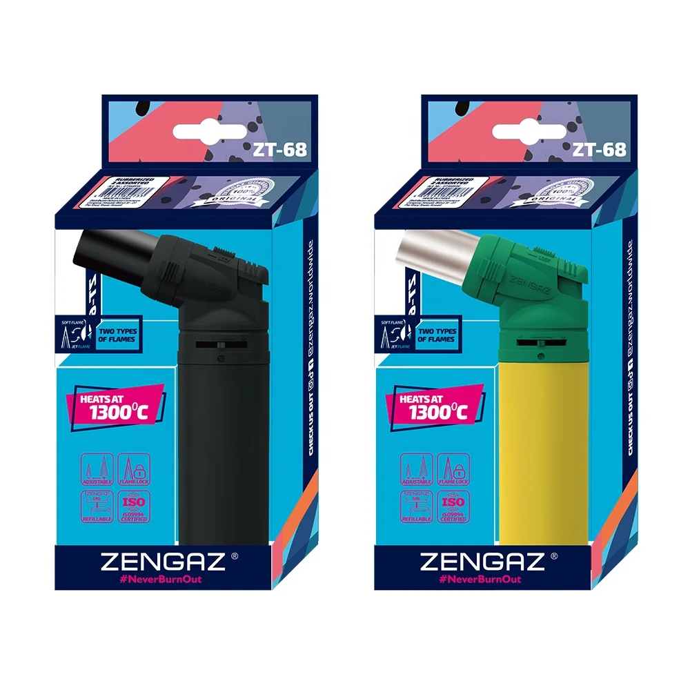 Zengaz Adjustable Two Types Flame Blow Portable Butane Gas Refillable ...