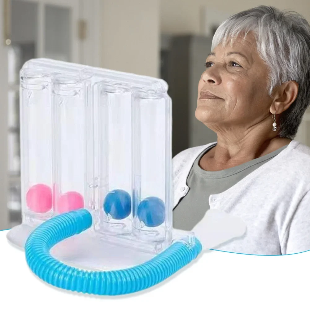 4-ball Lung Deep Breath Trainer Exerciser Respiratory Spirometry System ...