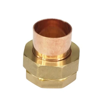 1-1/2" BSP Female Thread x 42mm Inner Diameter Brass Socket Union to Copper End Feed Pipe ...