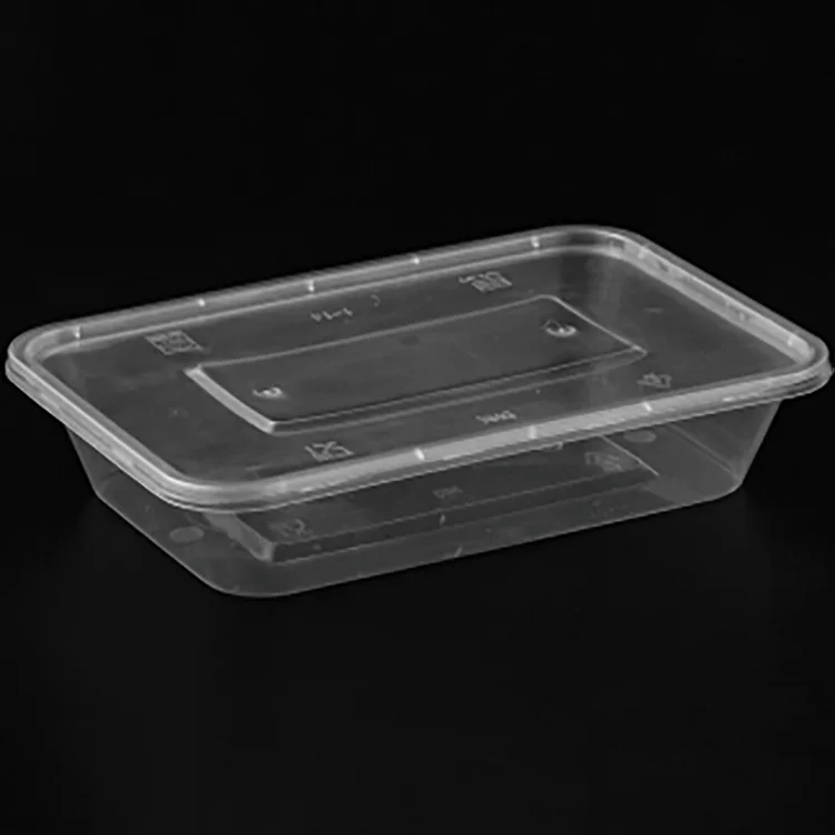 Eco Friendly 500ml Plastic Square Recyclable Disposable Box For Food ...